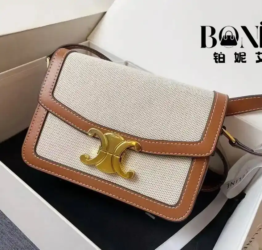 CELINE TRIOMPHE CANVAS 194142: Perfect Size 20x10x4